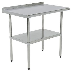 Pearington NSF Certified Stainless Steel Kitchen Prep and Work Table, Commercial Work Table for Restaurant and Home, 36" x 24", Stainless Steel