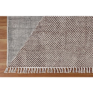 Casavani Hand Block Printed Cotton Dhurrie Abstract Brown & Black Area Rug Doormat Floor Rug Indoor Area Rugs for Bedroom Living Room Laundry Room 4x6 Feet