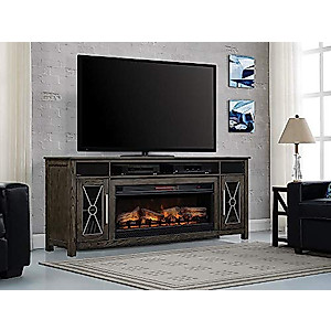 ClassicFlame Heathrow 76" Infrared Electric Fireplace Entertainment Center & 42" Firebox - Tifton Oak, 42MMS6342-O131 & 42II042FGT