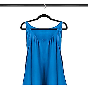 Ollnoos Velvet Clothes Hangers Space-Saving: Rose Gold Swivel Hooks Black Felt Hanger 30-Pack | Slim Hangers Non-Slip Ultra-Thin & Durable Closet Organizer for Coat Shirt Skirt Pants Shorts