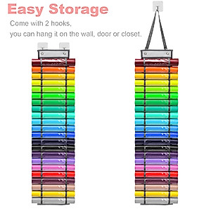 Coitak Vinyl Roll Holder, Vinyl Storage Organizer with 24 Compartments, Craft Vinyl Storage Rack, Gift Wrap Organizer, Gray