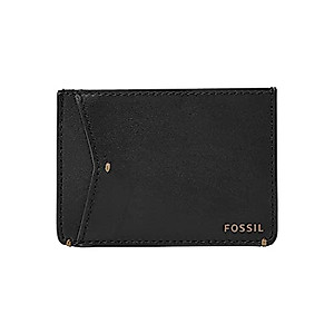 Fossil Men's Joshua Vegan Cactus Slim Minimalist Card Case Front Pocket Wallet, Black, (Model: ML4461001)