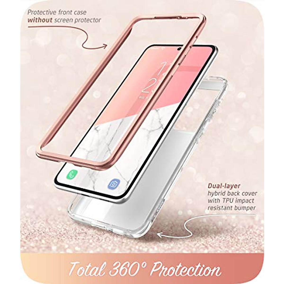 i-Blason Cosmo Series for Samsung Galaxy S21 Ultra 5G Case, Slim Stylish Protective Case Without Screen Protector (Marble)