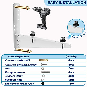 Ogival Mini Split Bracket, Heavy Duty AC Wall Mounting Bracket, Holds up to 330lbs, for 9,000-18,000 BTU AC Units