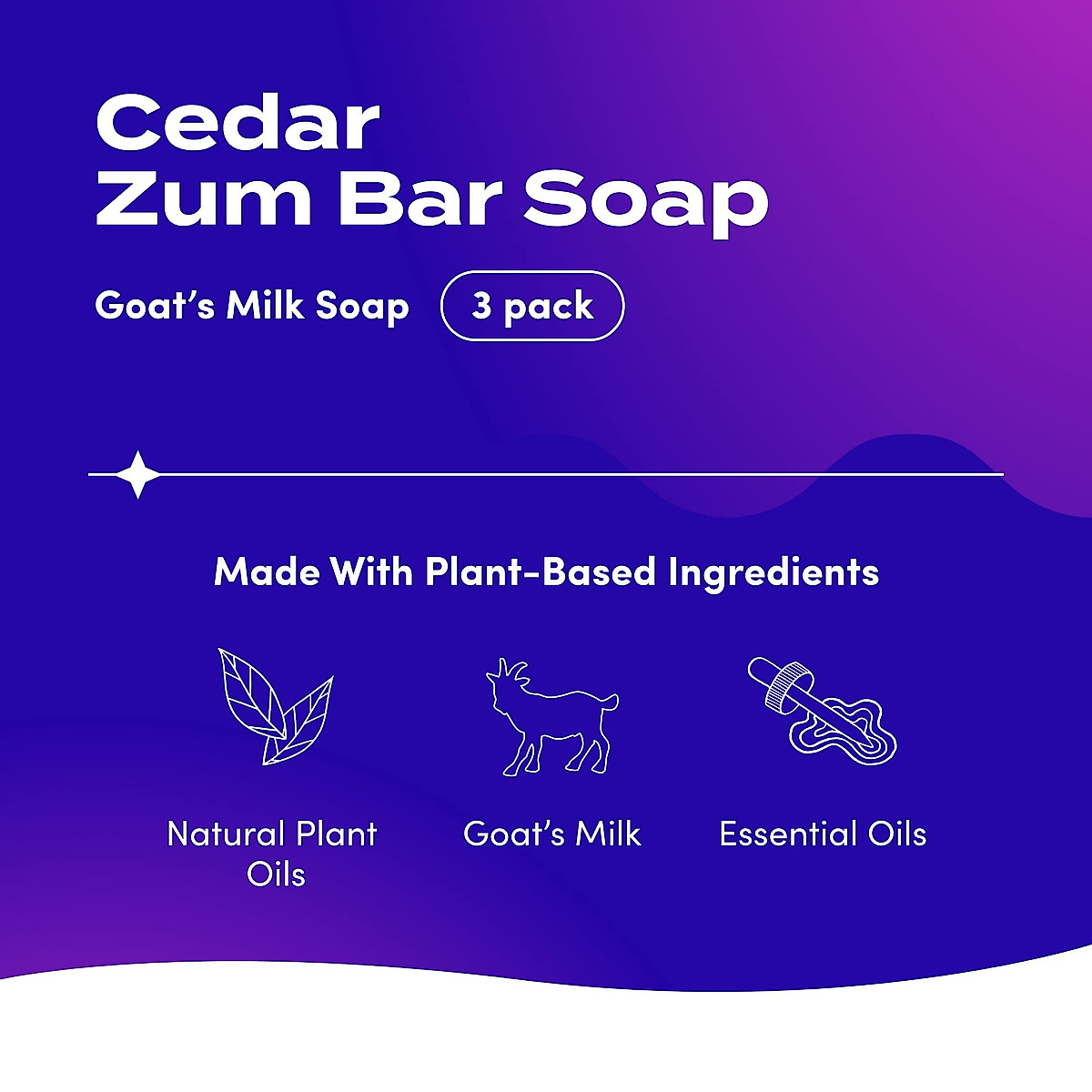 Zum Bar Goat's Milk Soap - Cedar - 3 oz (3 Pack)