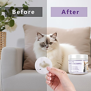 VVWVVW Veterinarian-Recommended cat Wipes and Dog Wipes Prevent Tear Stains, Remove Dirt and scabs, Prevent Infection, Reduce Irritation and itching, and are Easy and Safe to use -100 Tablets