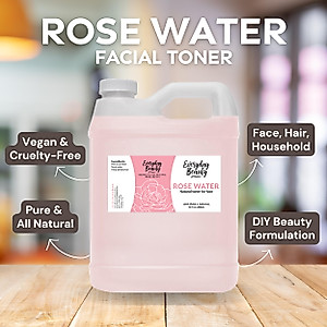 Rose Water Facial Toner - 32oz Bulk Alcohol-Free Vegan All Natural Refreshing for Face and Hair - Uplifts, Calming & Soothing for All Skin Types