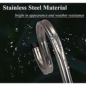 Shepherds Hook for Outdoor, 78 Inch Tall & 5/8 Inch Diameter Stainless Steel Heavy Duty Poles to Hang Outdoor Lights with 5 Prongs Base, Suitable for Bird Feeders or Wedding Decors(1pack)