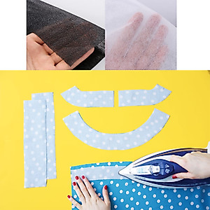 PLANTIONAL White Iron-On Non-Woven Fusible Interfacing: 39 x 72 inch Lightweight Non-Woven Interfacing Iron On Polyester Single-Sided Interfacing for DIY Crafts Supplies