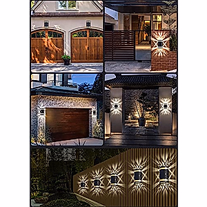 Outside Lights Solar Fence Lights, LED Solar Powered Garden Lights Waterproof Up and Down Lights Outdoor for Garden, Fence, Patio, Gate, Yard LanternGAWDI