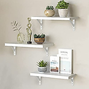 MOBPMO Floating Shelves White, Wall Shelf for Bedroom,Multifunctional Display Storage Shelves for Wall Suitable for Living Room,Bedroom,Bathroom,Kitchen, Set of 3