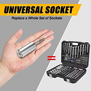 Stocking Stuffers White Elephant Christmas Gifts for Adults Men-Super Universal Socket Tools for Him Teens, Wrench Set Unscrew Any Bolt-Silver