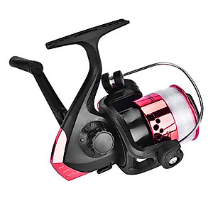 Fishing Reel, 3 Colors Freshwater Fishing Line Wheel Plastic Electroplating 200 Lightweight Spinning Fishing Reel Tackle Accessory with Wire (Red)