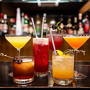 Whaline 200Pcs Iridescent Paper Straws Glitter Disposable Straws Clinquant Drinking Well Crafted Straws for Juices Shakes Birthday Wedding Baby Shower Decoration Unicorn Mermaid Party Event Supplies