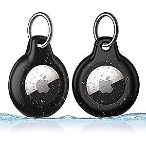 [2 Pack] Airtag Keychain and Airtag Holder, Suitcase Luggage Tracker, Perfect Tracker Cover for Apple AirTag Comes with Snap Keyring for Pets, Car Keys, Kids Bags, Valuables and More