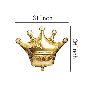 NC 6Pcs Gold Crown Foil Balloons Party Decorations.Birthday Party&Wedding &Bridal Shower Supplies