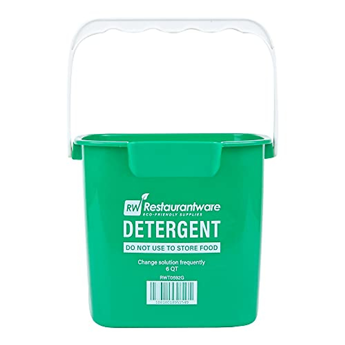 RW Clean 6 Quart Cleaning Buckets, 10 Detergent Square Buckets - With Measurements, Built-In Spout And Handle, Green Plastic Utility Buckets, For Home Or Commercial Use, - Restaurantware