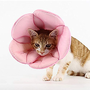 POPETPOP Pet Recovery Collar - Adjustable Dog Cat Cone Collar Soft Elizabethan Protective Collars Dog Cones After Surgery for Cat and Puppy (Pink)