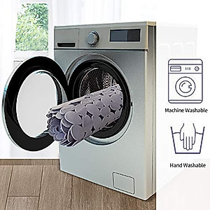 SONGZIMING Pebble Bath Mat 35x16 Inches for Bathtub to Non Slip in Shower with Drain Holes, Suction Cups (Grey)