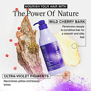 Eva NYC Tone It Down Purple Conditioner for Blonde & Color-Treated Hair, Eliminates Brassy Yellow Tones, Hair Moisturizer, 1L