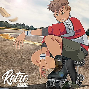 Crazy Skates Retro Roller Skates | Adjustable or Fixed Sizes | Classic Quad Skates for Women and Girls - Black (Size: Mens 12 / Womens 13)