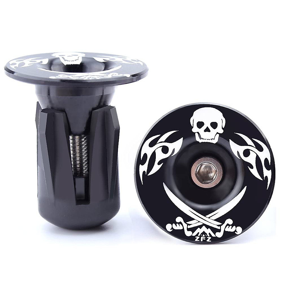ZFZ Bicycle Handlebar Bar End Plugs Caps – Aluminum Handle Bar Ends Caps, Suitable for Most Bicycles Road Bike Mountain Bike BMX MTB Fixie(1 Pair)