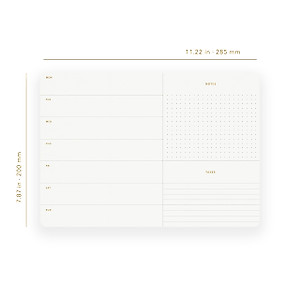 Pinesman - Elegant Undated Week Planner Pad, Tear Off Sheets, Minimalist, Weekly To Do List Notepad, Daily Schedule Desk Planner - 11.22" x 7.87””, Eco-friendly, FSC™ Certified