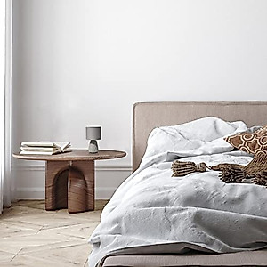 Simple Designs LT1138-GRY 11.02" Traditional Mini Modern Ceramic Texture Pastel Accent Bedside Table Desk Lamp w Matching Fabric Shade for Home Decor, Bedroom, Nightstand, Living Room, Entryway, Gray