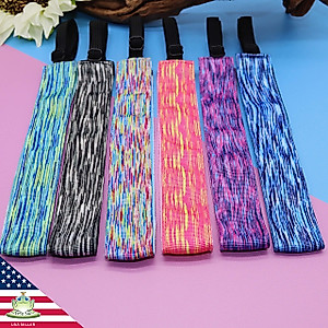 FROG SAC 6 Tie Dye Headbands for Girls, Adjustable No Slip Hair Bands for Kids, Stretch Elastic Sport Headband Hair Accessories for Teens, Cute Athletic Head Band Pack for Women