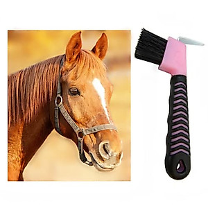 Horse Hoof Pick Brush with Soft Touch Rubber Handle,Portable Hoofpick(Random Colors 2 Pieces)