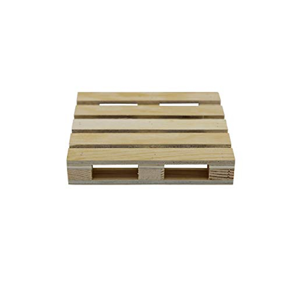 Creative Hobbies 6-Pack Mini Wood Pallet Coasters for Beverages, Hot and Cold Drinks, Mini Building Blocks Stacking, DIY Crafts, 4" x 4" x 11/16"