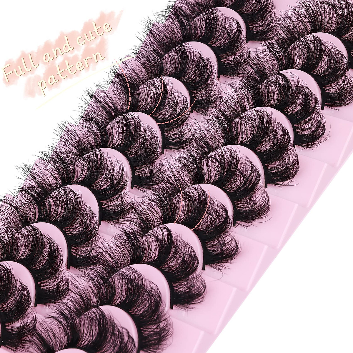 Mink Lashes Fluffy 20 MM Thick D Curl False Eyelashes Dramatic Long Strip Lashes Pack 6D Curly Wispy Full Fake Eyelashes That Look Like Extension by Goddvenus