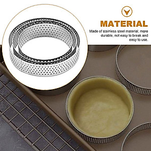 Cake Ring Molds, 6pcs/set Stainless Steel Porous Tart Ring, Perforated Pie Cake Ring Mold, Cake Mousse Ring with Holes for Baking Dessert Ring Tools Heat-Resistant (size:8cm)