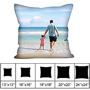 Custom Pillow, Personalized Photo Pillows, 16 x 16 ”(Including Pillow Insertion)Design Throw Pillow with Photo Text, Customize Pet Pillow, Personalized Memorial Gift for Birthday, Christmas