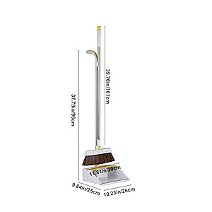Broom with Dustpan Combo Set Brooms and Dustpan Set Double-Layer Scraper Foldable Dustpan Sweeping Brooms 180-degree Rotatable Brooms for Vertical Storage Broom Set Dust Pan and Broom Set