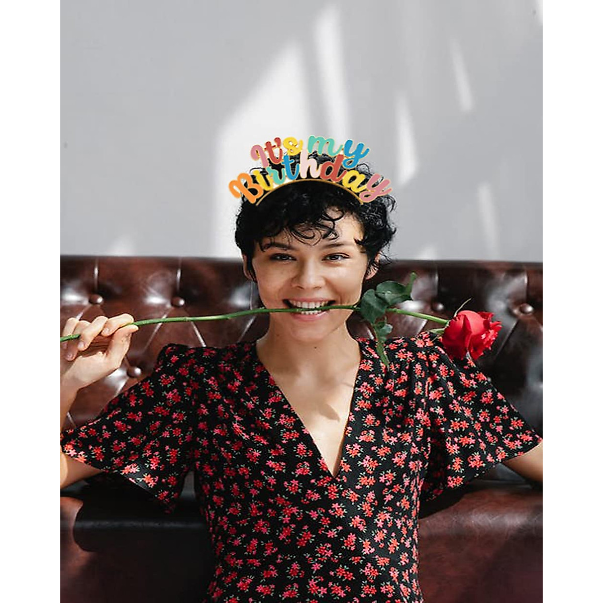 DOINIDAMI Birthday Crown for Girl, Multicolour Colorful Headbands for Women,Gold Double Tiara Princess Queen Party Gifts Decorations Supplies,16,18,21,30,40,50 or Any Other Birthday Party