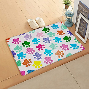 Anti-Fatigue Kitchen Mat- Dog Paw Print Durable Soft All-Purpose Doormat Standing Mat Bathroom Rugs, Stain Resistant and Comfort- 18" x 30"