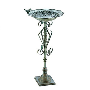 Songbird Valley Speckled Green Birdbath 13.75x13.75x26.75