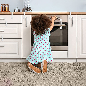 PUREVACY 6 Pack Child Safety Strap Locks. Child Locks for Cabinets No Drilling. Sticky Child Safety Drawer Locks Baby Proofing. Refrigerator Strap Lock for Kitchen