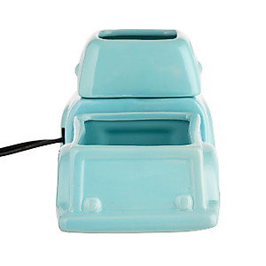 JULIE ANN HOME Ceramic Candle Wax Warmer, Vintage Blue Truck with Safety Timer | Automatic Plug in Fragrance Warmer for Scented Wax Melts, Cubes, Tarts | Retro Farmhouse Air Freshener Set