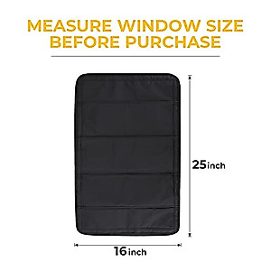 BougeRV RV Door Shade Cover, Foldable RV Sun Shade Windshield Blackout Shower Curtains Coverage RV Accessories Fits for Most RV Interior Door Window Oxford Materials Black (25" X 16")