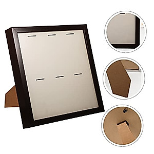 GAFOKI Box Medal Display Frame Multi Purpose Hanger Wood Easel Stand Desktop Decor Sports Medal Display Box Medal Frame Shadow Box Display Case Medal Holder Badge Photo Holder Metal Wood