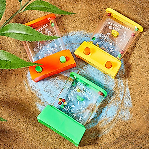 Sumind Handheld Water Game Arcade Water Ring Game Mini Water Tables for Beach Toys Party Retro Pastime, Random Colors (Without Water)…