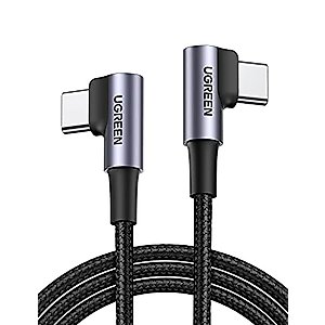 UGREEN Type C to Type C Cable 60W USB C Charger Cable 90 Degree Compatible with with MacBook Pro 2022, iPad Pro 2022, Samsung Galaxy S23/S22/Z Fold/Z Flip, Google Pixel 7/6a, Switch, etc. 3.3FT