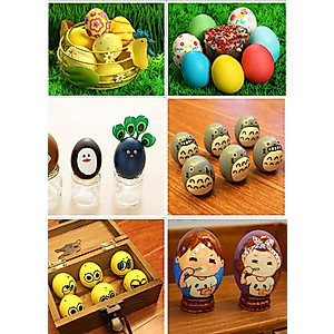 GREEN FABWOOD Wooden Fake Eggs-6Piece