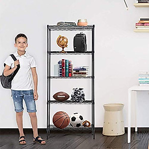 5 Tier Wire Shelving Unit Metal Storage Shelves Heavy Duty Metal Shelf Organizer Layer NSF Certification Commercial Grade Utility Rack for Bathroom Office Kitchen Garage Restaurant (14"Dx24"Wx60"H)