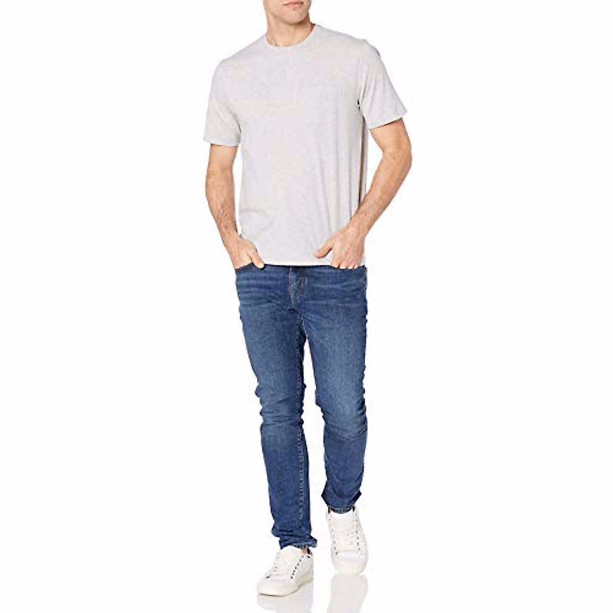 Amazon Essentials Men's Regular-Fit Short-Sleeve Crewneck Pocket T-Shirt, Pack of 2, Bright Green/Light Grey Heather, XX-Large