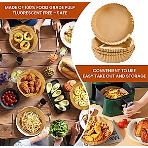 Air Fryer Liners, 150Pcs Non-Stick Waterproof Liners Disposable Air Fryer Liner Heat-Resistant Food Grade Parchment for Roasting Cooking Microwave (6.3 Inch)