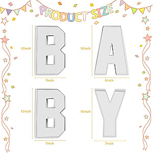 KitChocoLot Baby Charcuterie Board Letters, 10 Inch, 4 Pack Fillable Cardboard Letter Boxes, White Letter Trays for Food Chocolate Candy On Baby Shower, Birthday and Gender Reveal Decoration