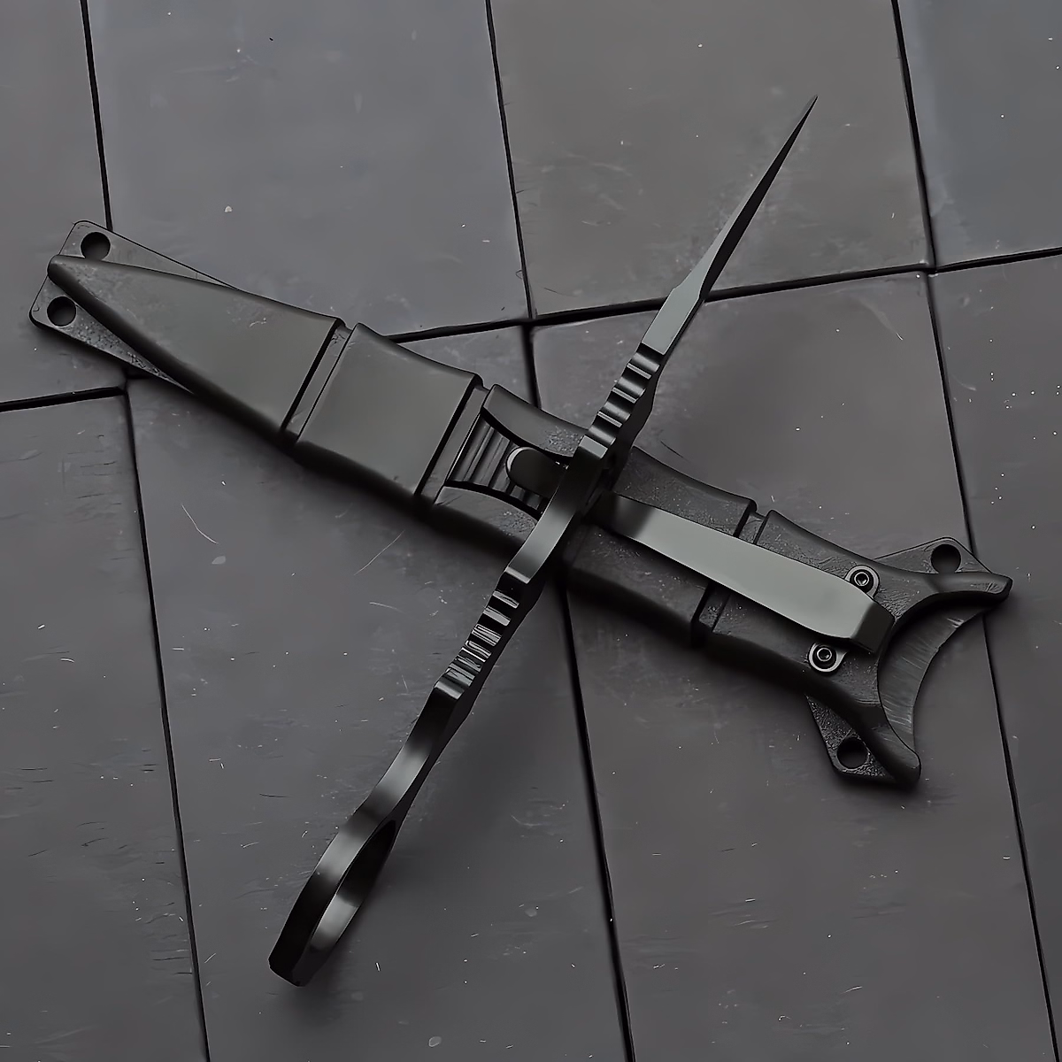 Portable Knife 6.7 Inch 440C Fixed Blade Outdoor Camping Portable Straight Knife With Kydex Sheath The Knife Comes In Black And White (Black)